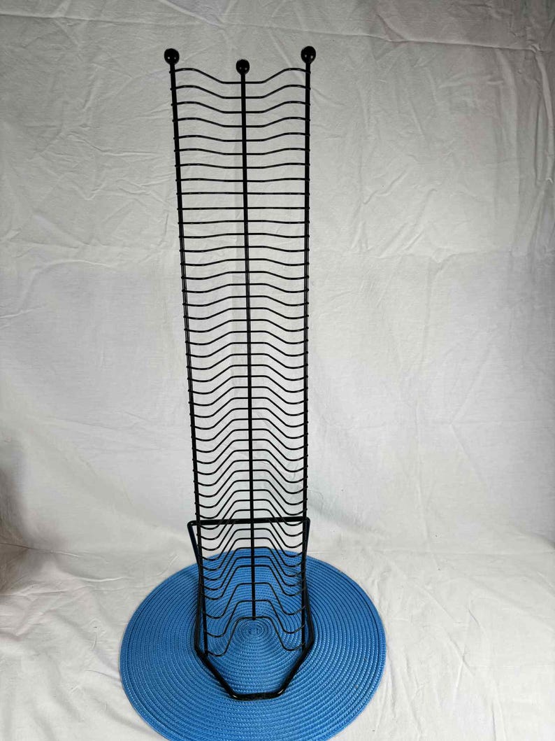 Black Metal Vertical CD Rack for 45 Cds, 29-inch Vintage CD Storage ...