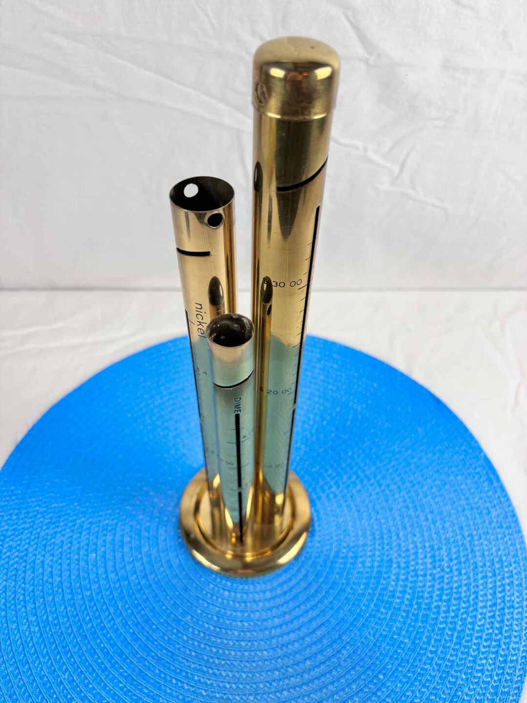 Vintage Brass Coin Counter Holder Bankers Desktop Money Sorter for ...