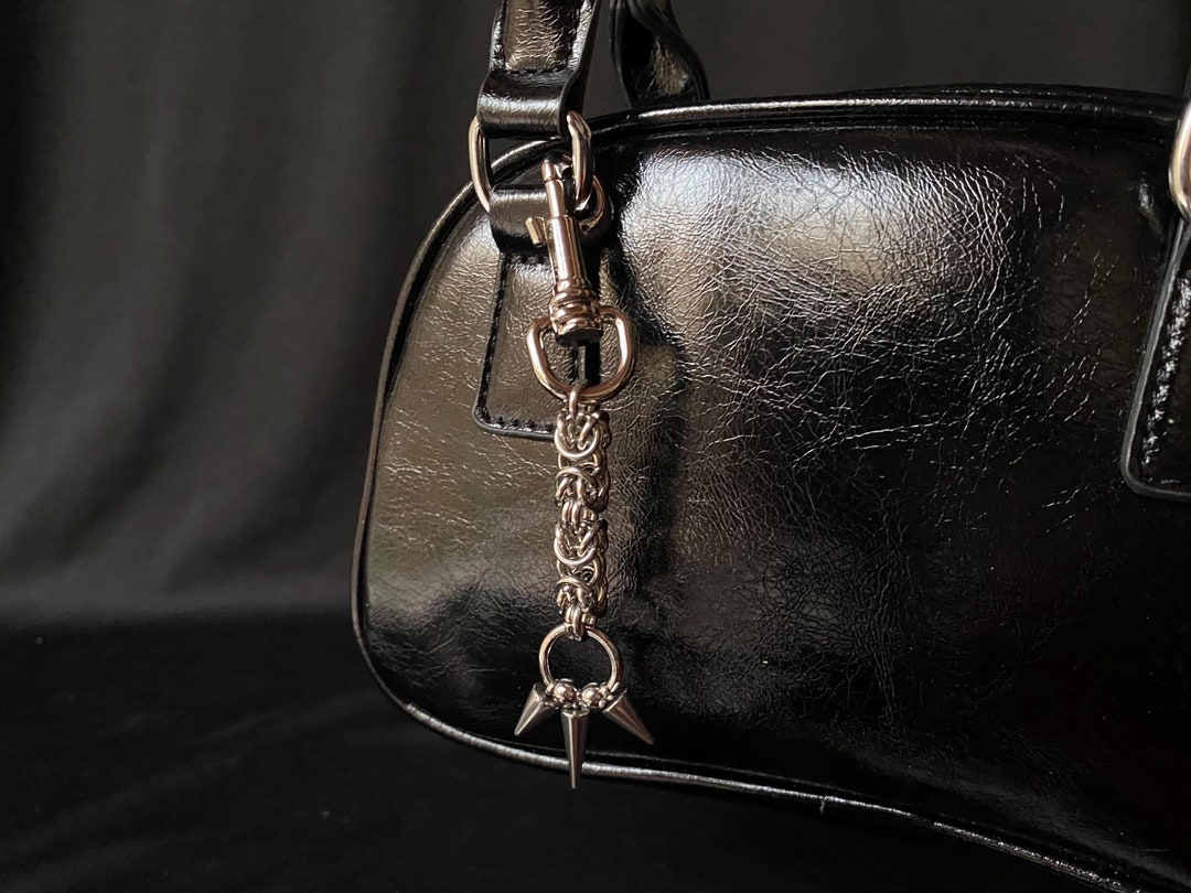 Punch Chainmail Keychain, Handmade Bag Charm, Alternative Dark Keyring ...