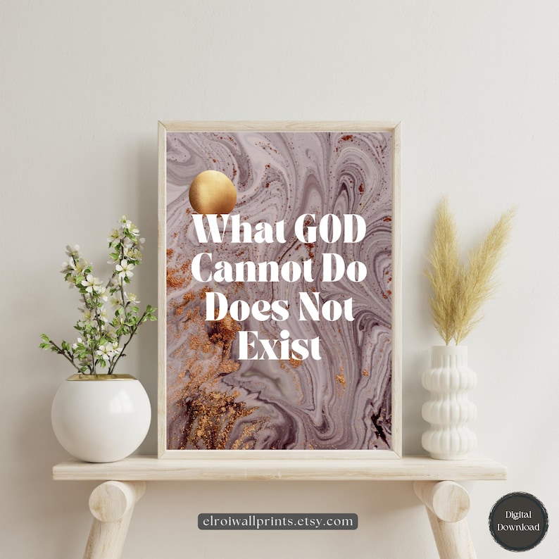 What God Cannot Do Does Not Exist Wall Art El-roi NSPPD Christain Instant Download Bible Print ...