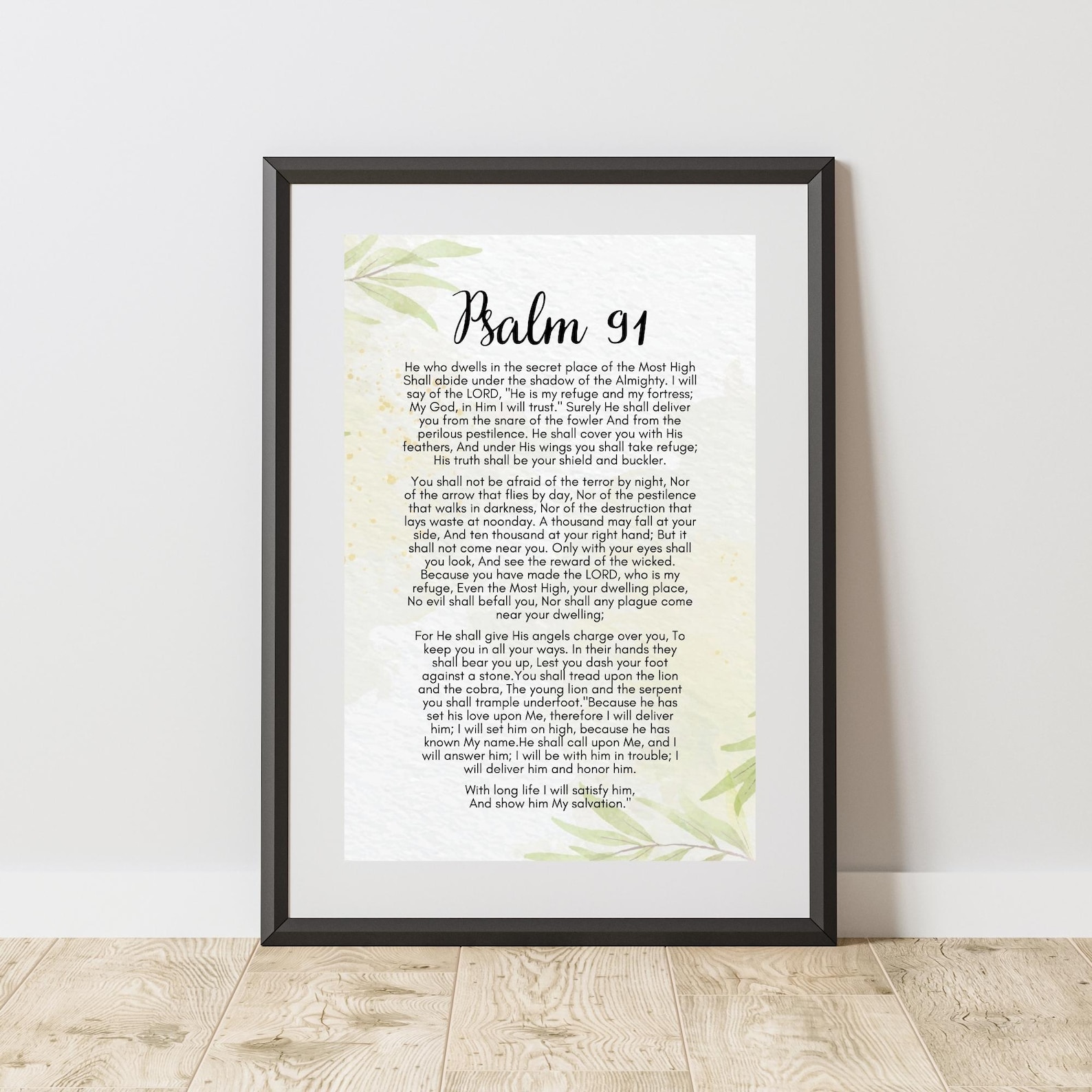Psalm 91 Printable, Psalm 91 Wall Art, Bible Verse Printable,christian ...