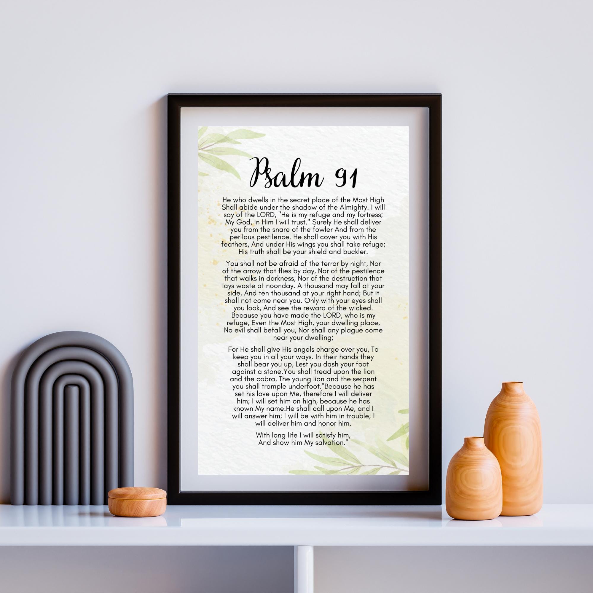 Psalm 91 Printable, Psalm 91 Wall Art, Bible Verse Printable,christian ...