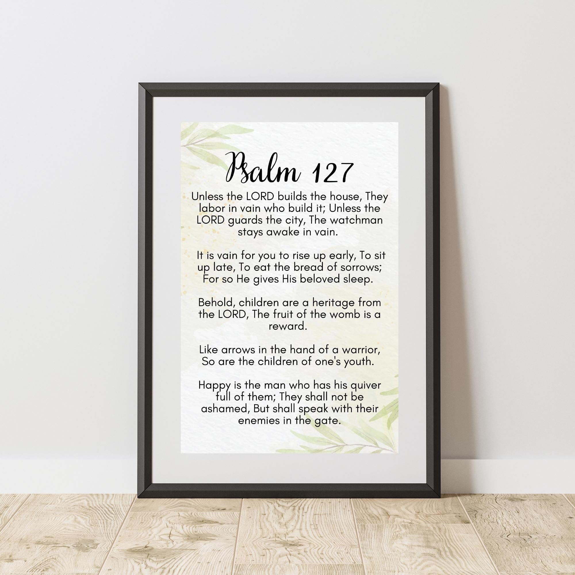 Psalm 127 Printable, Psalm 127 Wall Art, Bible Verse Printable ...