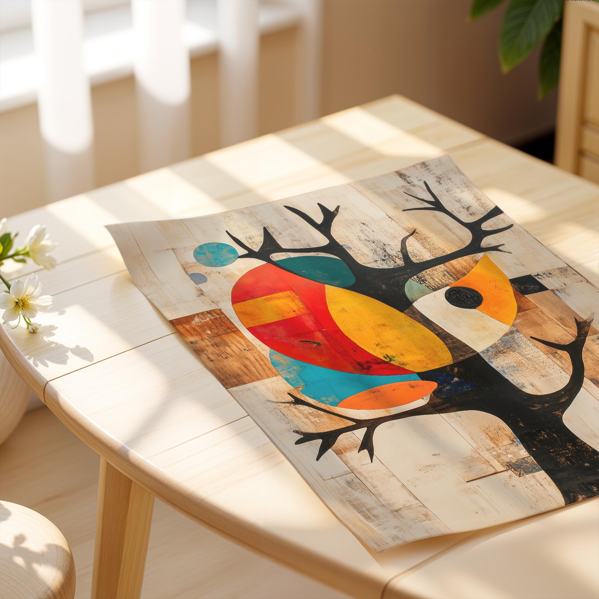 Abstract Painting of a Tree Warm Colors Wallart High Quality Digital ...