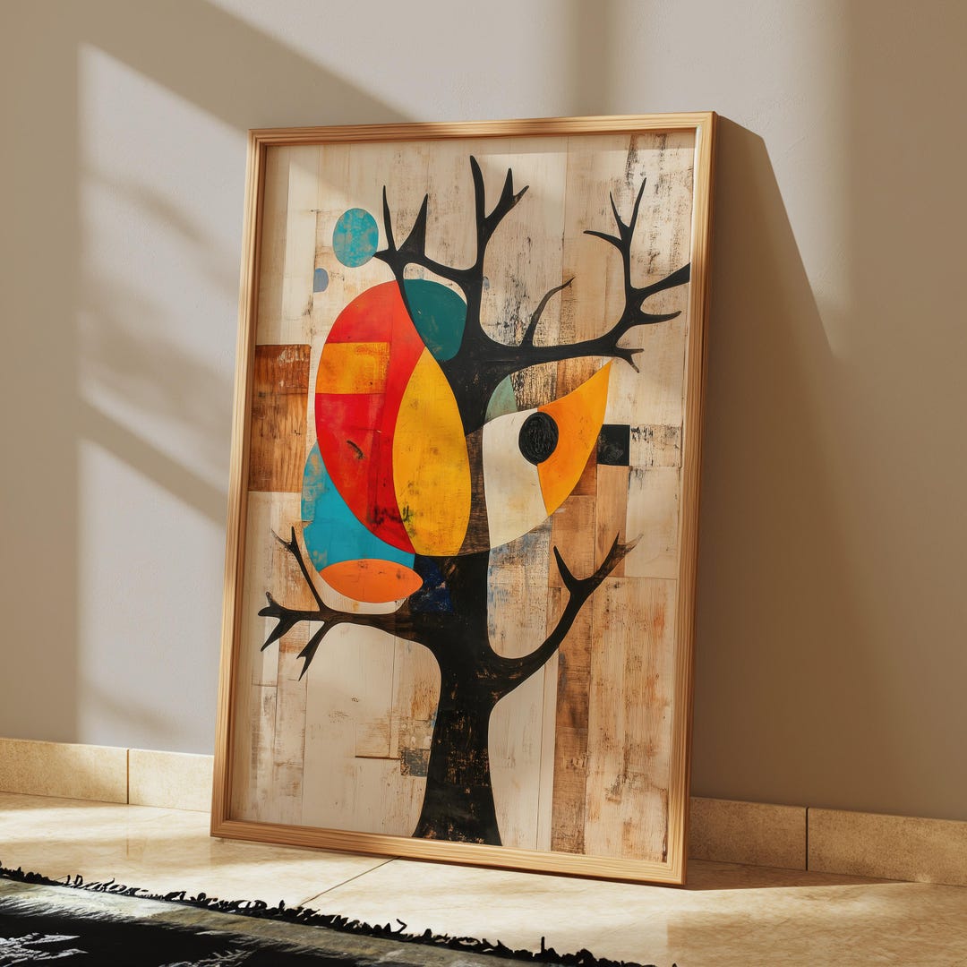 Abstract Painting of a Tree Warm Colors Wallart High Quality Digital ...