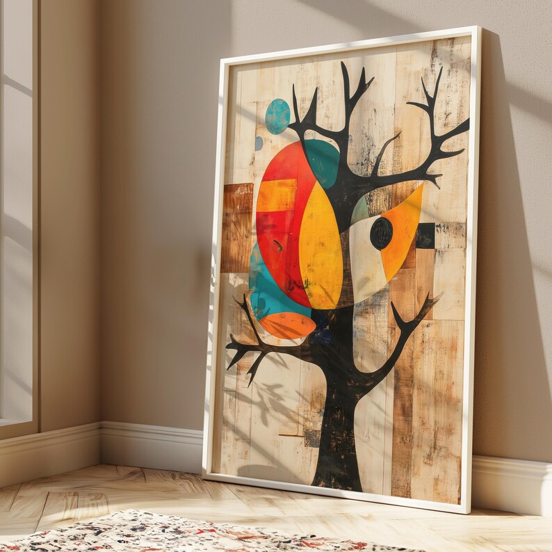 Abstract Painting of a Tree Warm Colors Wallart High Quality Digital ...