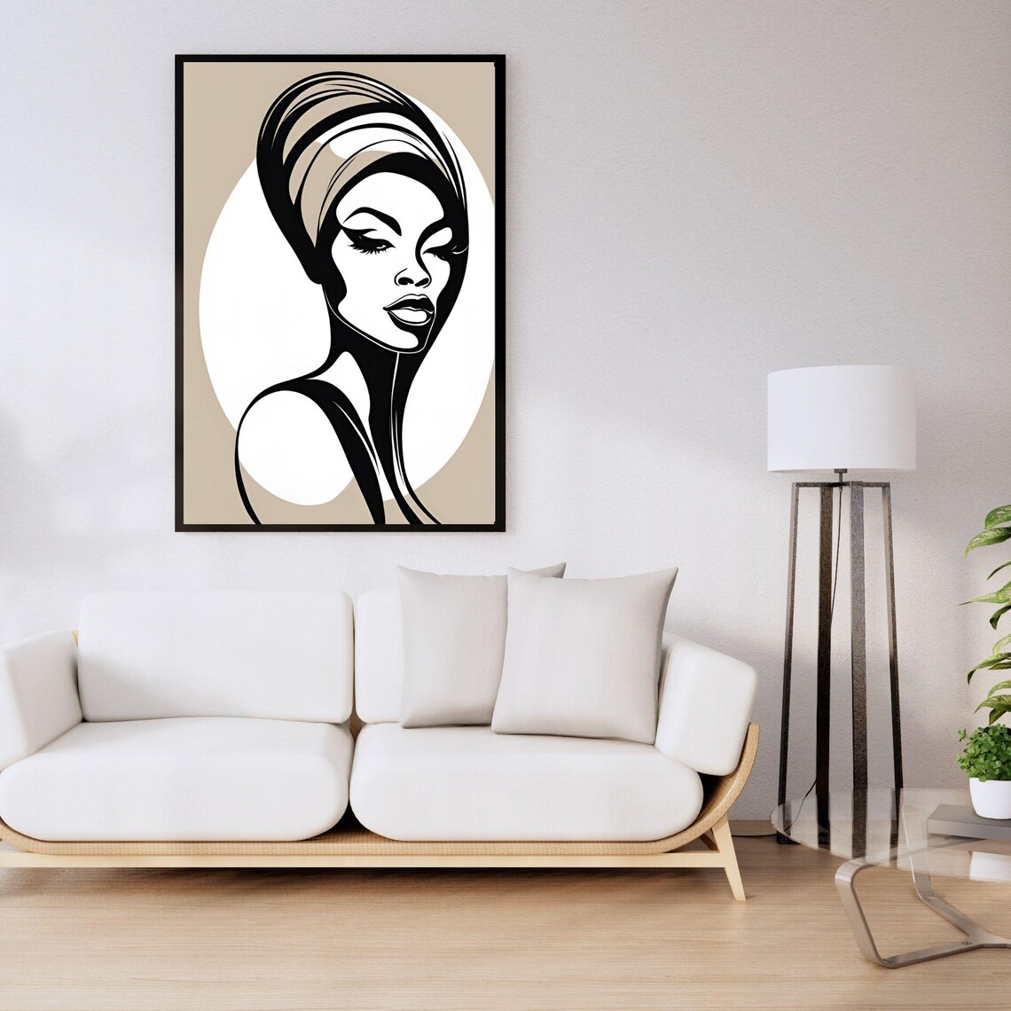 Bold African Woman Line Art | Headwrap Silhouette Printable ...