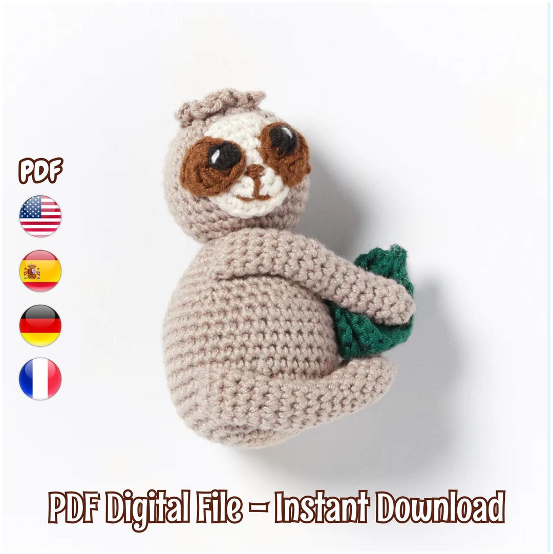Crochet Pattern Mini Sloth, Amigurumi Jungle Animal Pattern PDF File ...