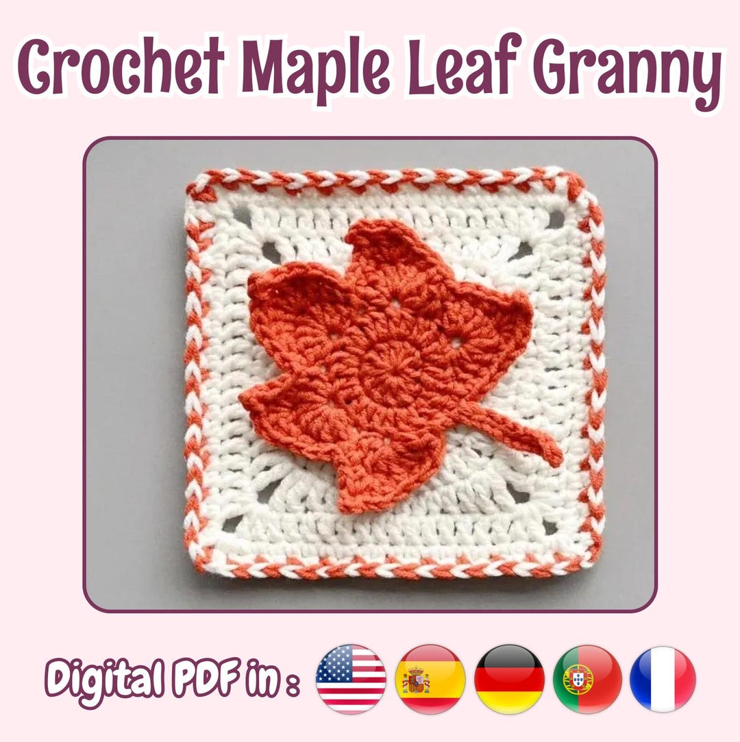Crochet Maple Leaf Granny Square Pattern PDF Autumn Crochet Blanket ...