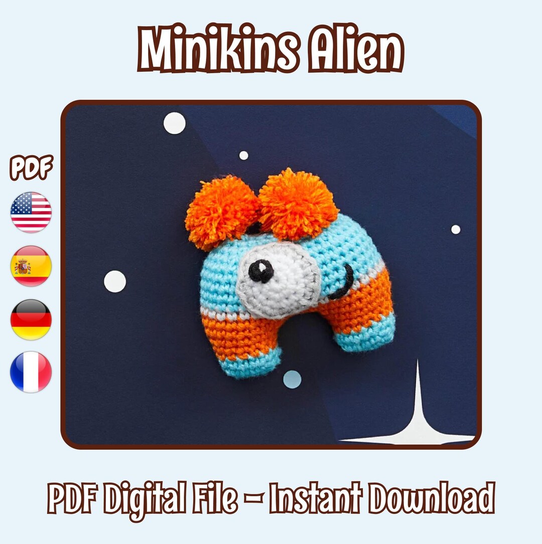 PATTERN PDF Mini Alien Amigurumi Digital Crochet Pattern DIY 3 Inch ...