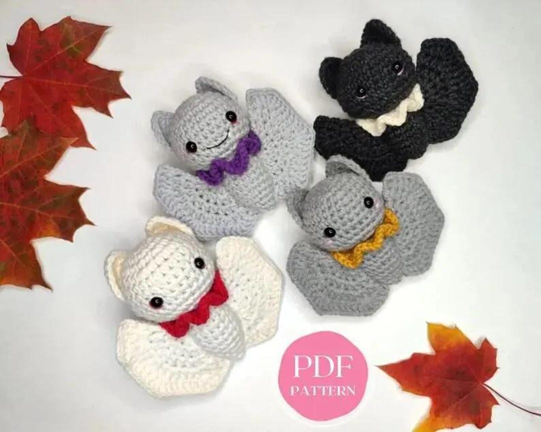 PDF Bat Crochet Pattern Plush, Bat Amigurumi Pattern, Halloween Crochet ...