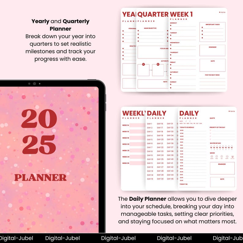 2025 Digital Planner, Fully Hyperlinked, Goodnotes Notability Ipad ...