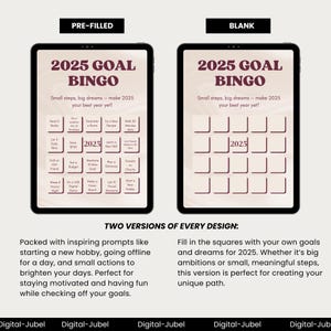 2025 Goal Bingo Bundle - Goal Setting, New Year Resolution Tracker Tool ...