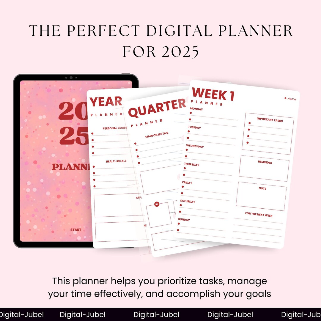 2025 Digital Planner, Fully Hyperlinked, Goodnotes Notability Ipad ...