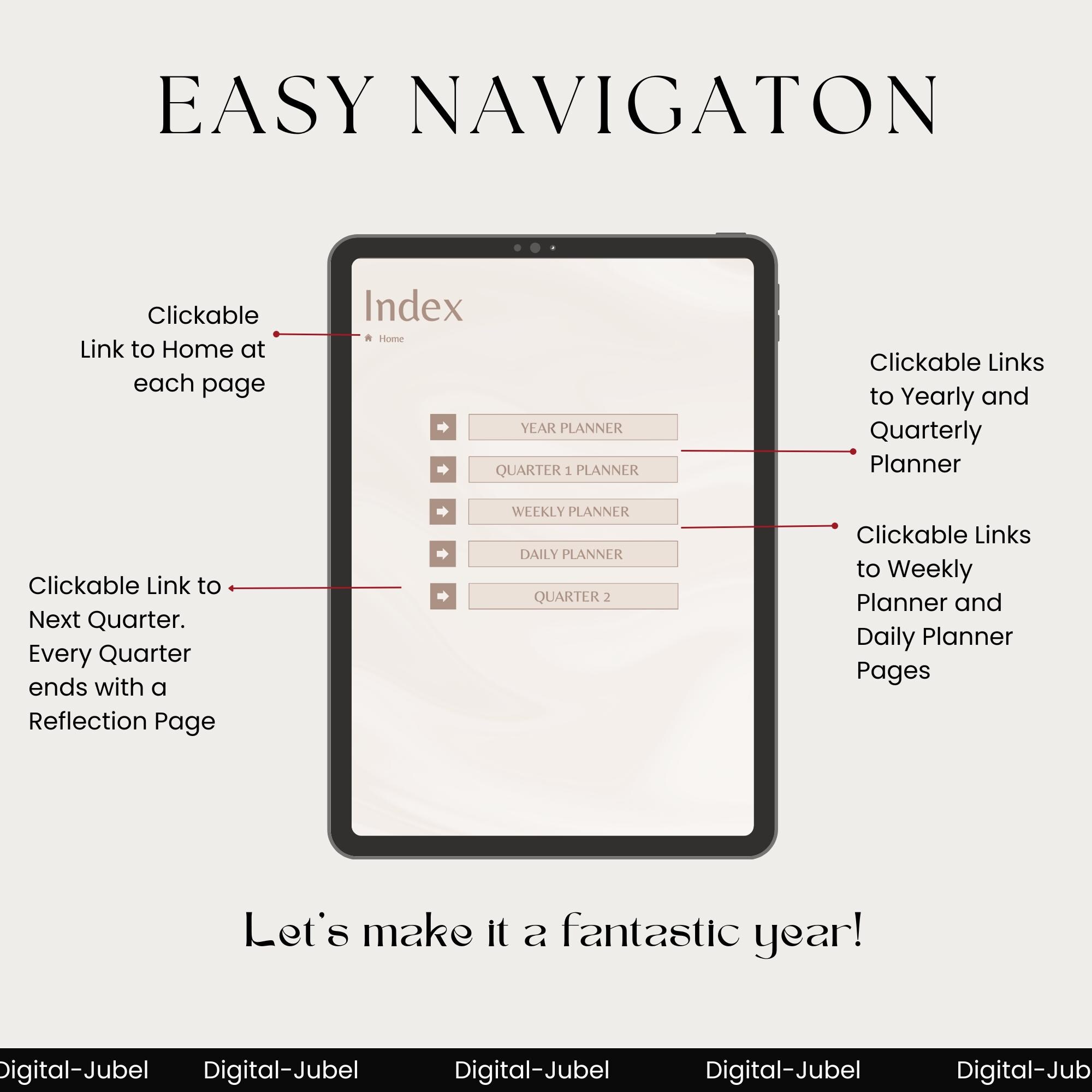 2025 Neutral Digital Planner, Fully Hyperlinked, Goodnotes Notability ...