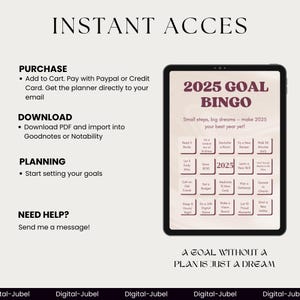 2025 Goal Bingo Bundle - Goal Setting, New Year Resolution Tracker Tool ...