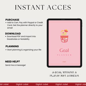 2025 Goal Planner | Digital Monthly Planner, Fully Hyperlinked, Goal ...