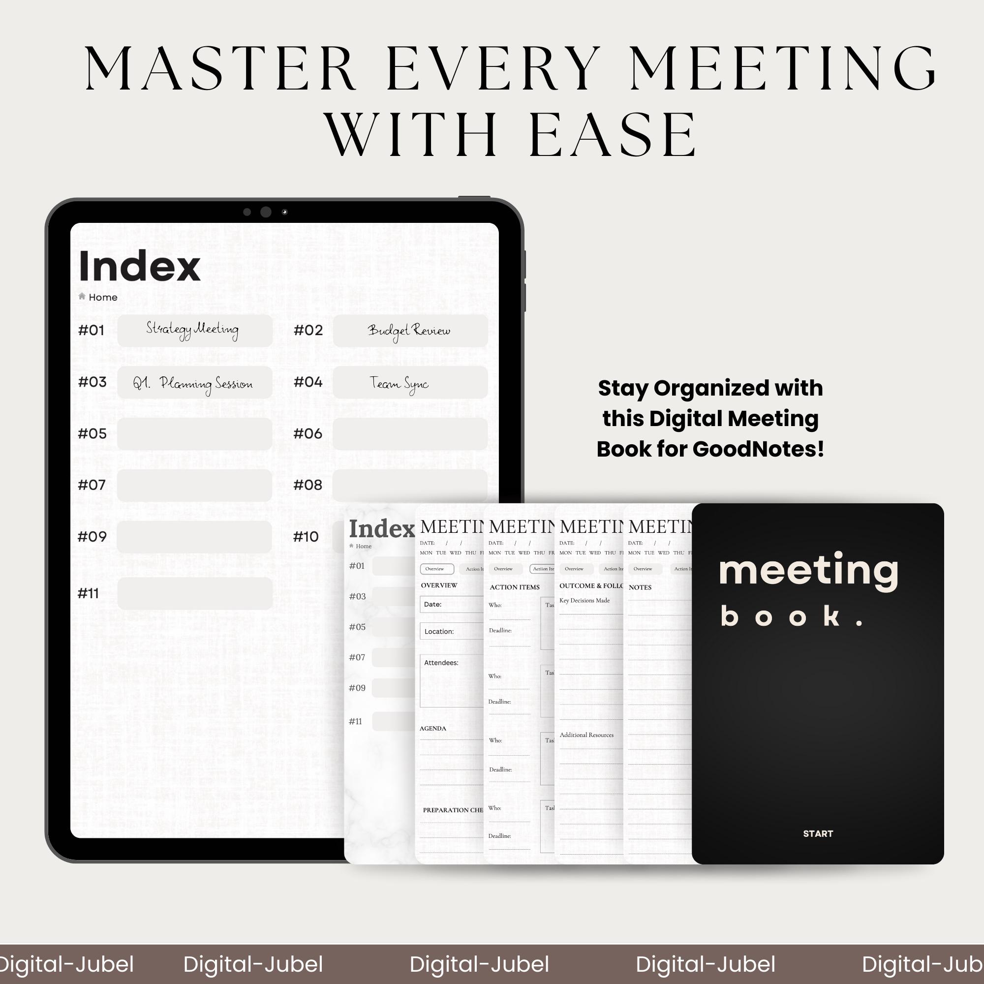 Meeting Book Template for Goodnotes Ipad, Meeting Notes, Hyperlinked ...