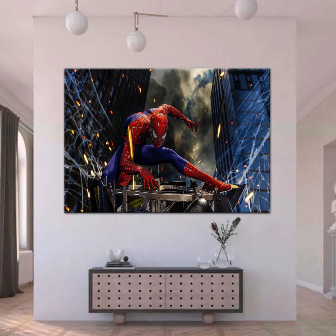 Spiderman Canvas, Superheroes Wall Art, Gameroom Decor, Avengers ...