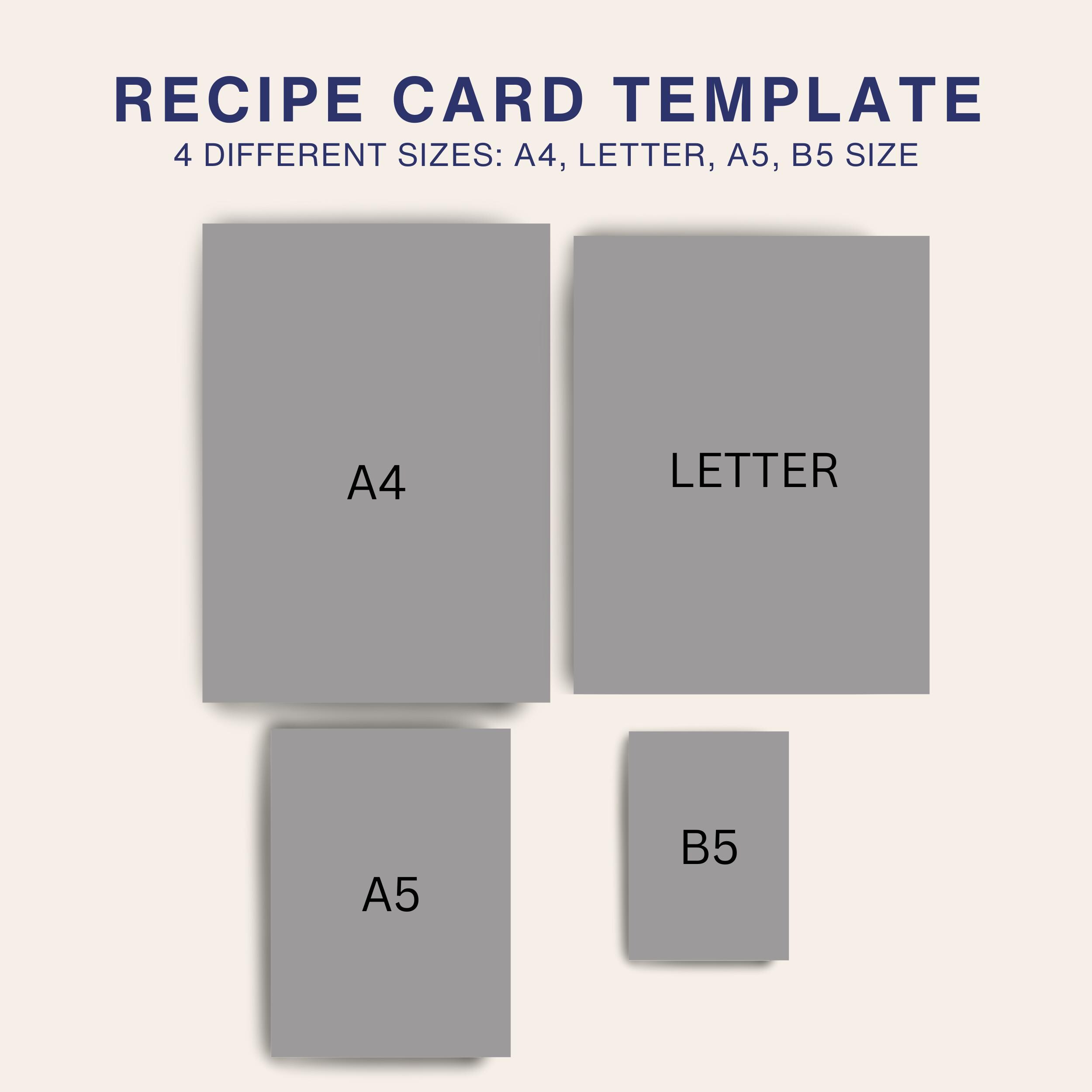 Pastel Color Recipe Template, A4/a5/b5/letter, Editable Recipe Template ...
