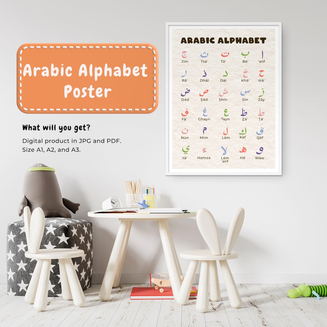 Arabic Alphabet Poster | Digital Download | Educational Wall Art for ...