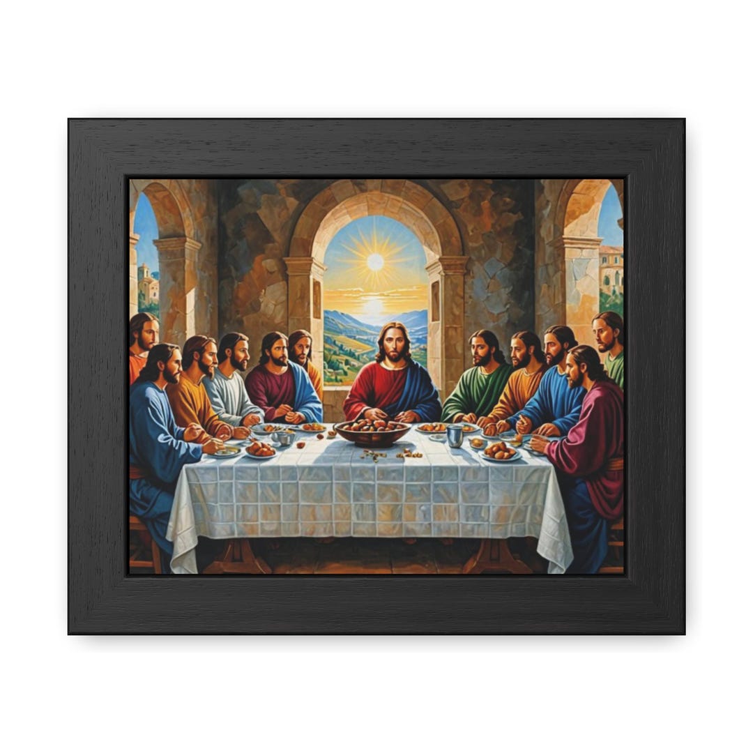 Last Supper Framed Wall Art | Inspirational Jesus Poster for Religious ...