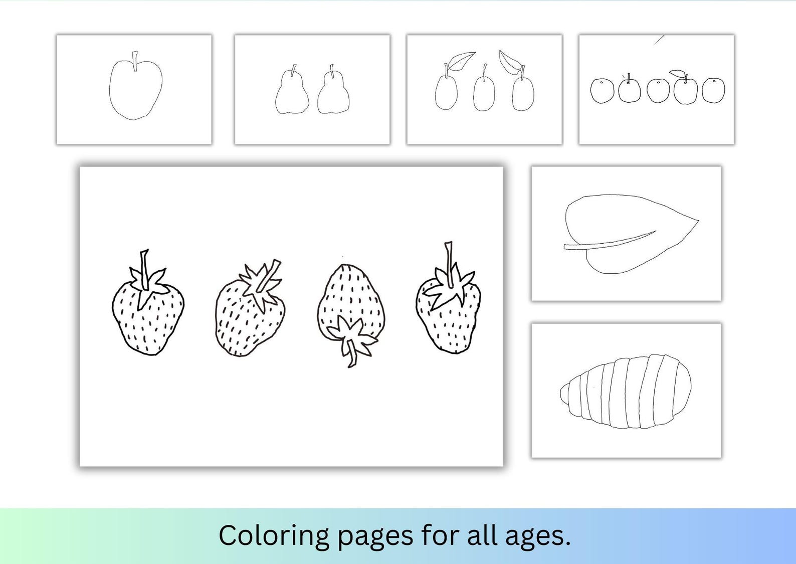 The Very Hungry Caterpillar Coloring Pages PDF PNG - for All Ages - Etsy