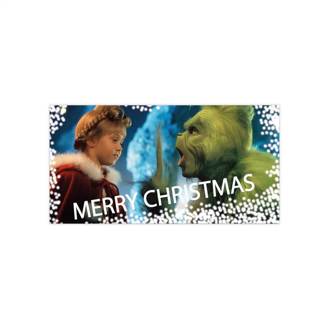 Merry Christmas Grinch Bumper Sticker, Funny Sticker, Car Sticker ...