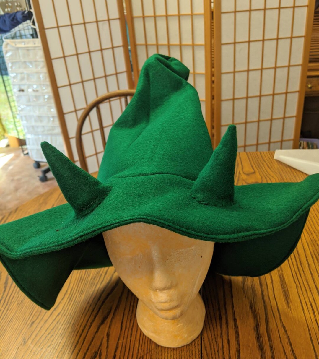 Ralsei Witch Hat for Gamer Cosplay Handmade Green Horns Witch - Etsy