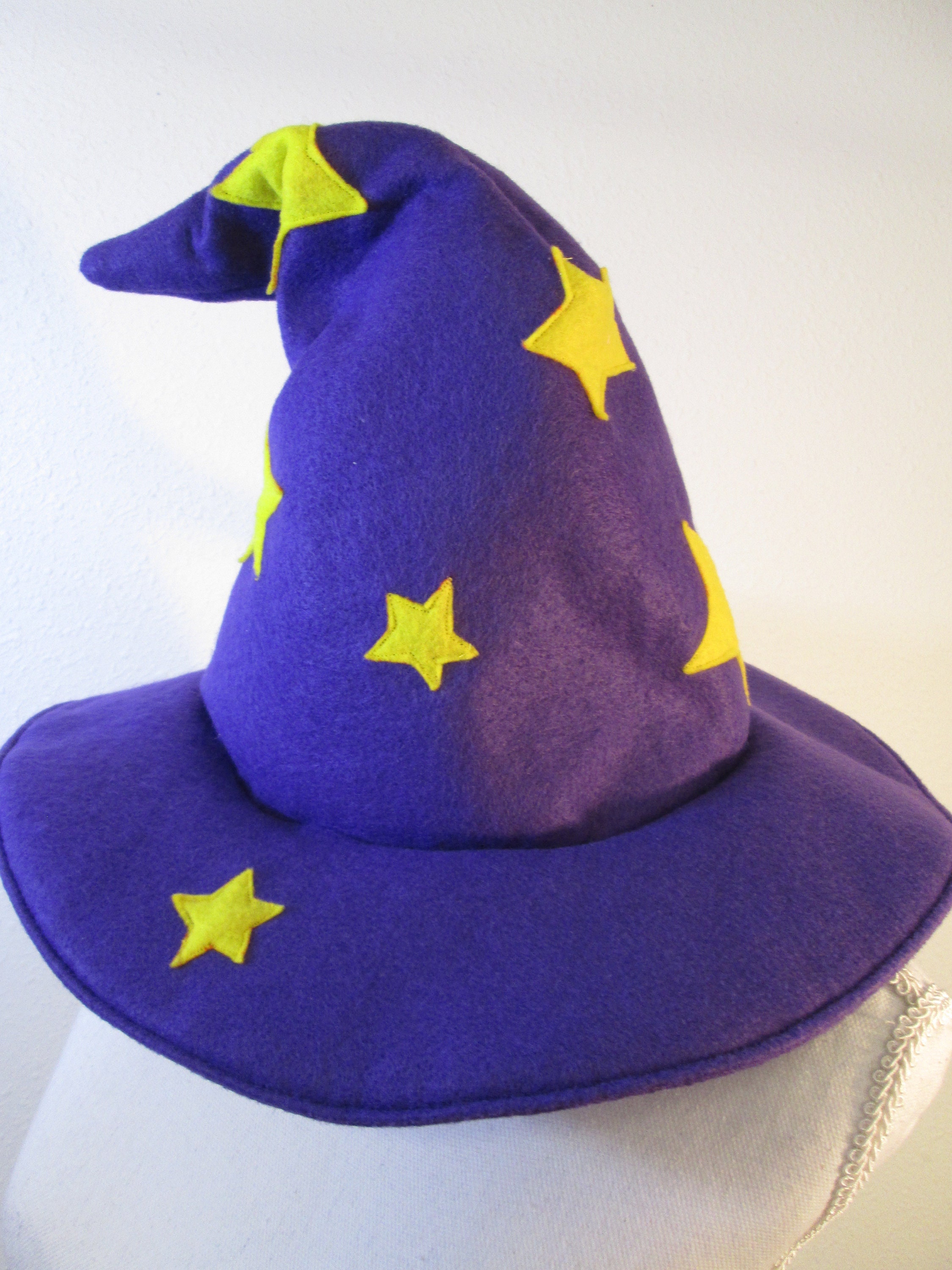 Wizardman Purple Wizard Witch Hat With Stars for Gamer Cosplay Handmade ...