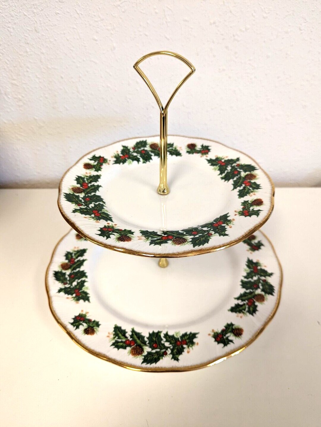 Vintage Crownford Queens China Staffordshire Yuletide Tiered - Etsy
