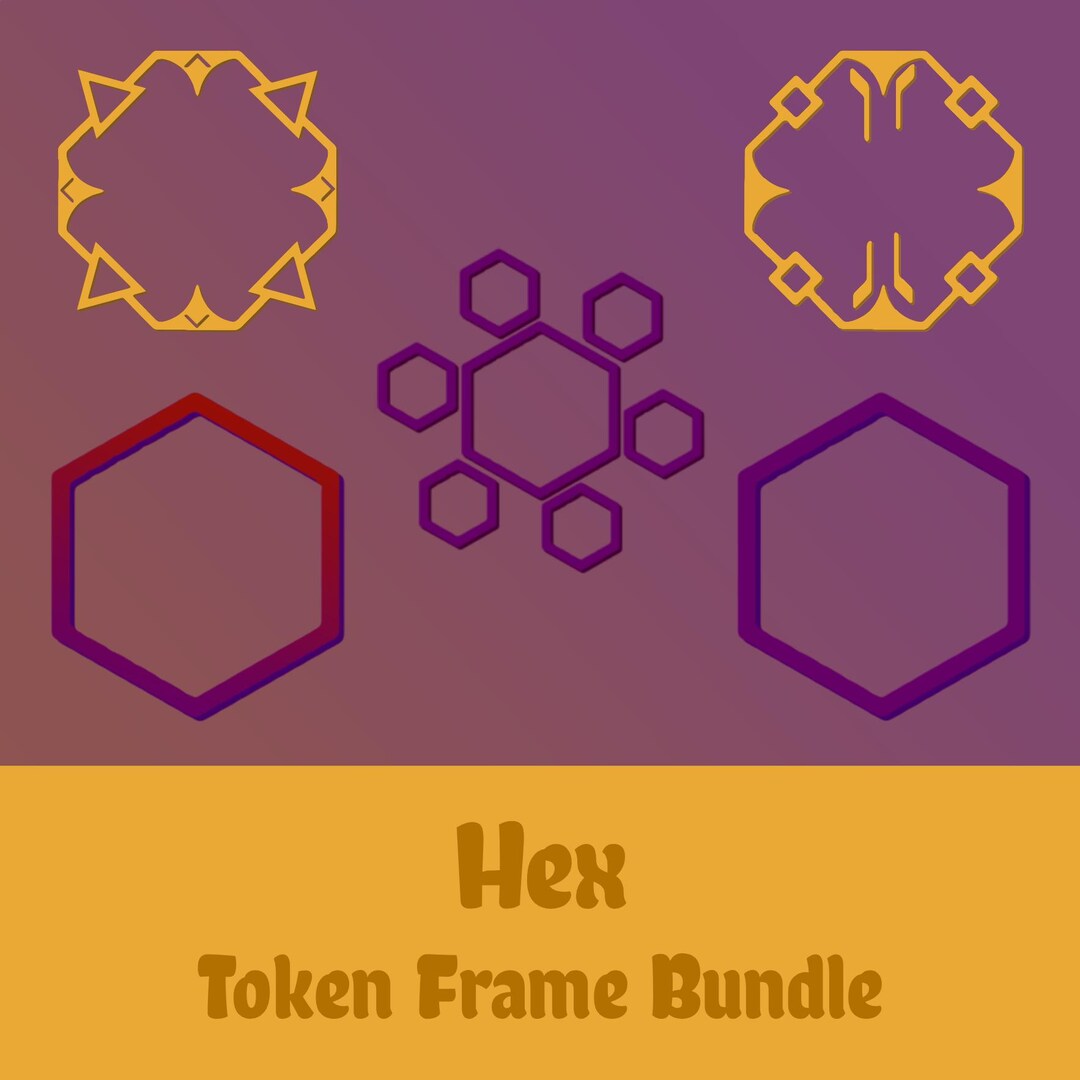 Hex Frame Bundle TTRPG Token Borders - Etsy