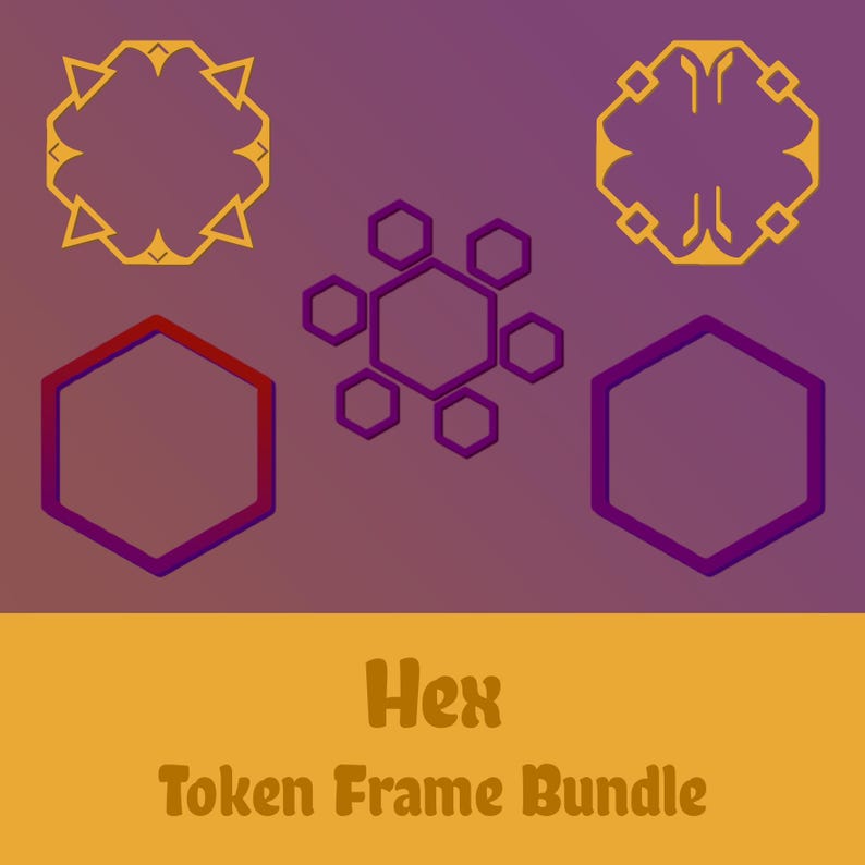 Hex Frame Bundle TTRPG Token Borders - Etsy