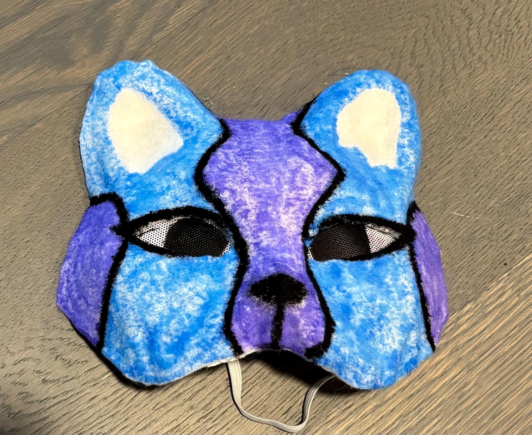 Blue and Purple Therian Cat Mask - Etsy