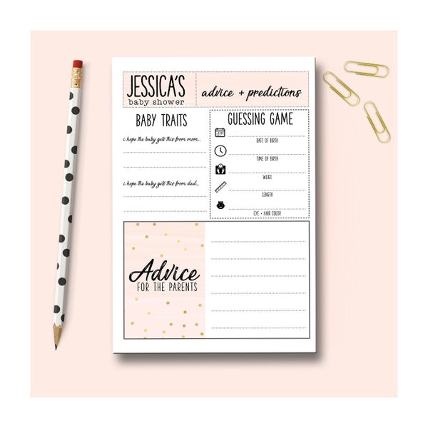 Baby Shower Notepad - Etsy