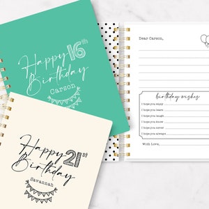 Personalized Birthday Guest Book: Birthday Wishes & Advice - Etsy