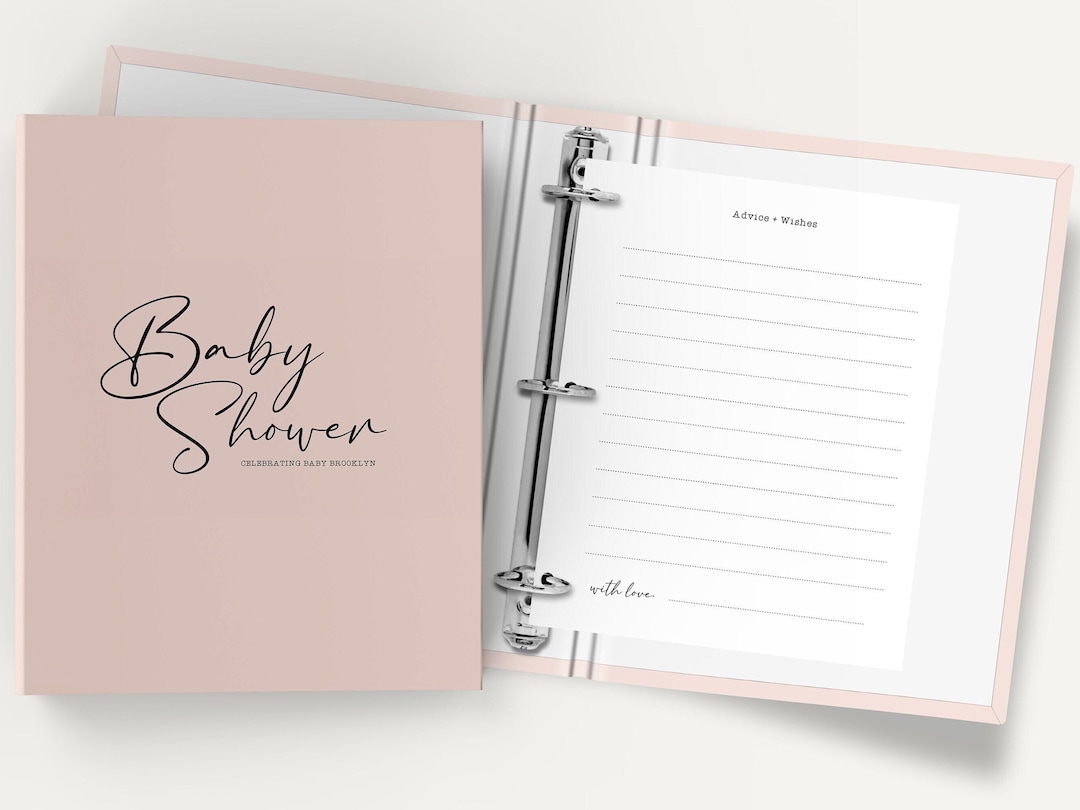 Baby Shower Guest Book, Mini Binder, Advice and Wishes, Baby Shower ...