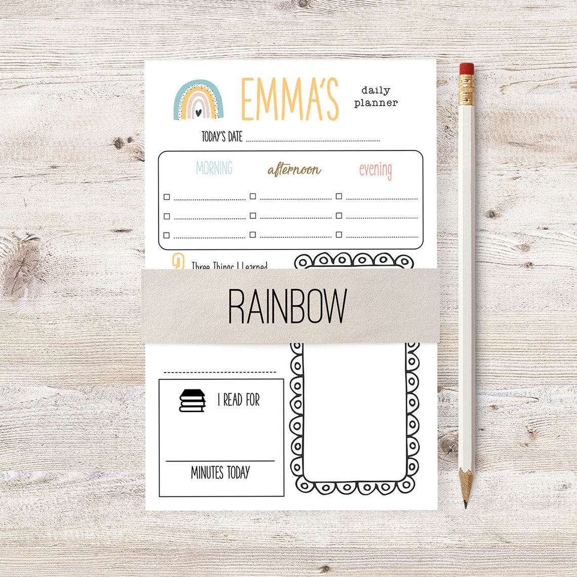 Kids Daily Planner Personalized Notepad Organization - Etsy