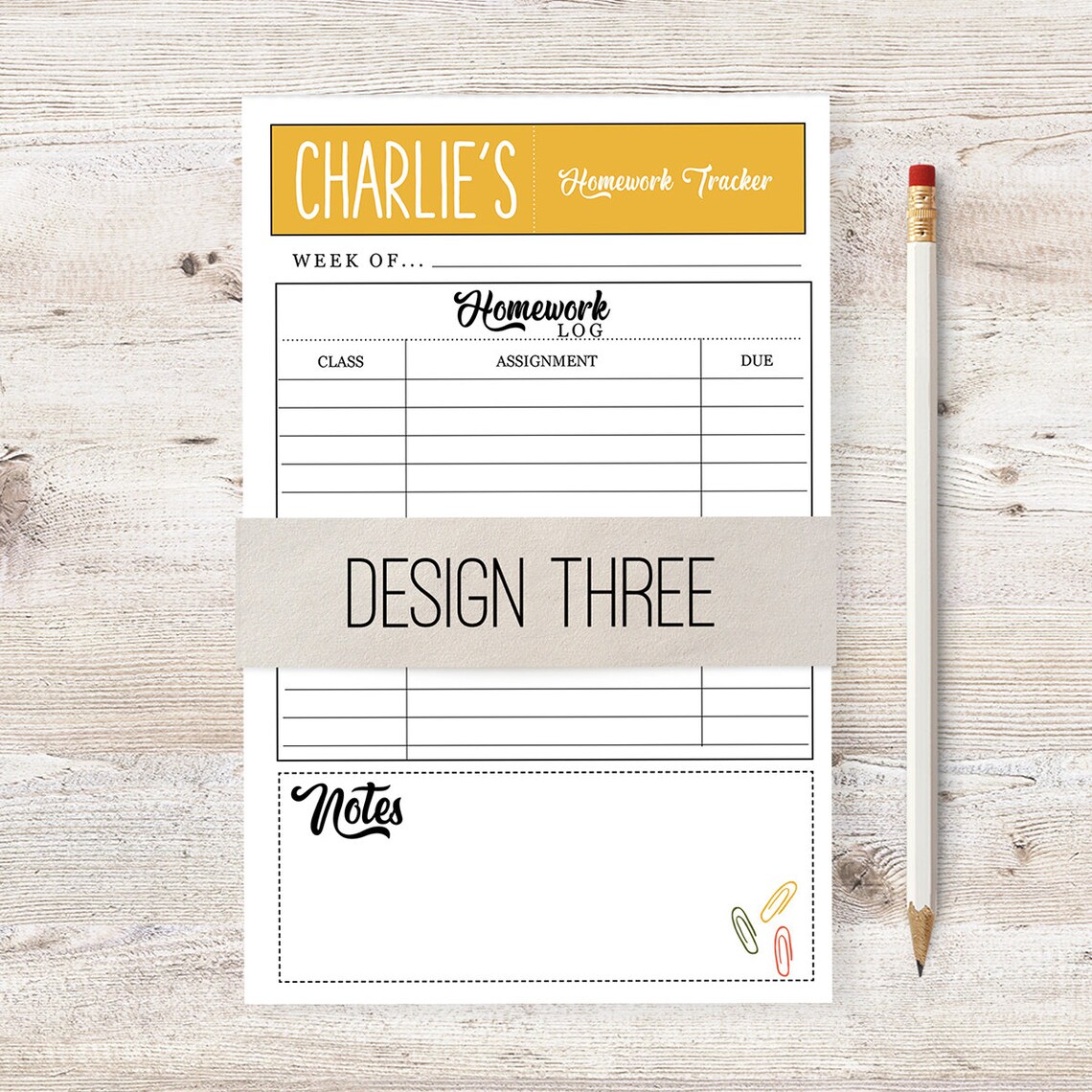 Kids Homework Planner Personalized Notepad Organization | Etsy