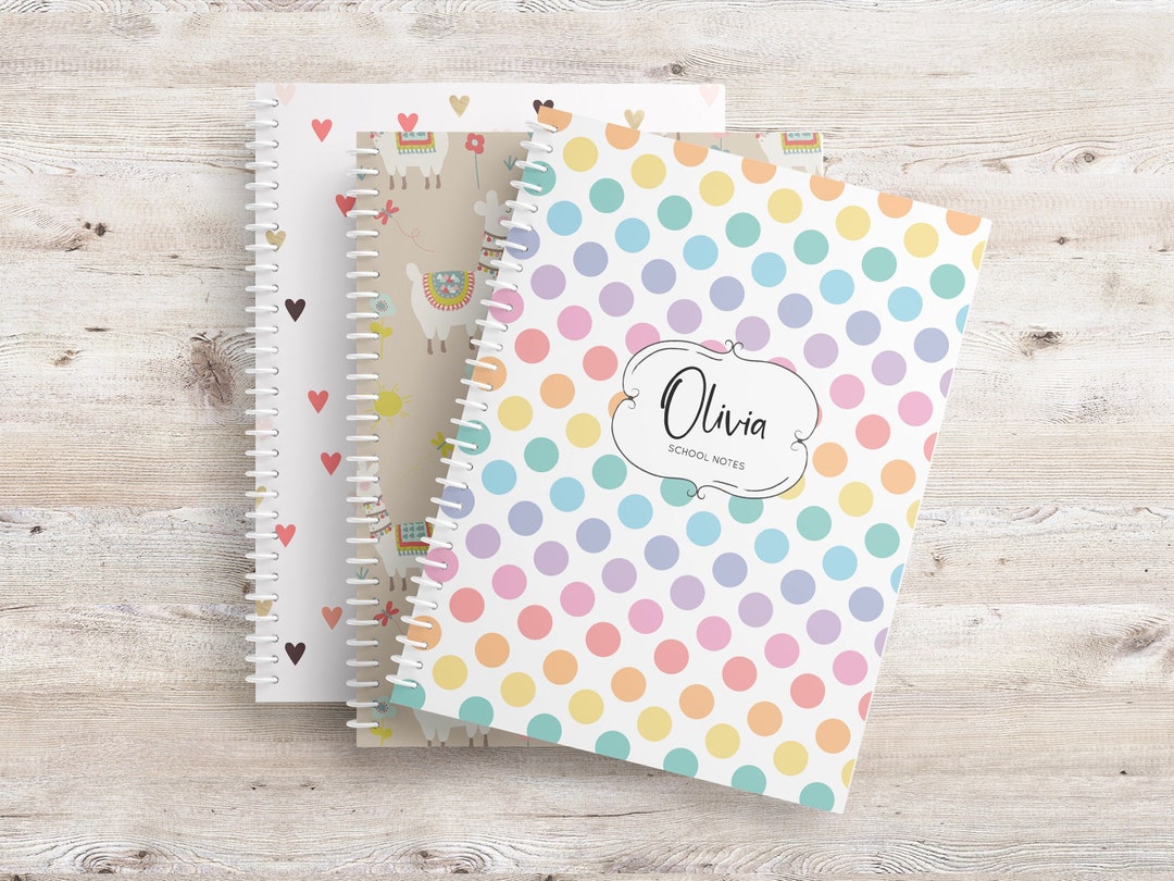 Personalized School Notebook: Wide Ruled, Plastic Coil Bound - Etsy