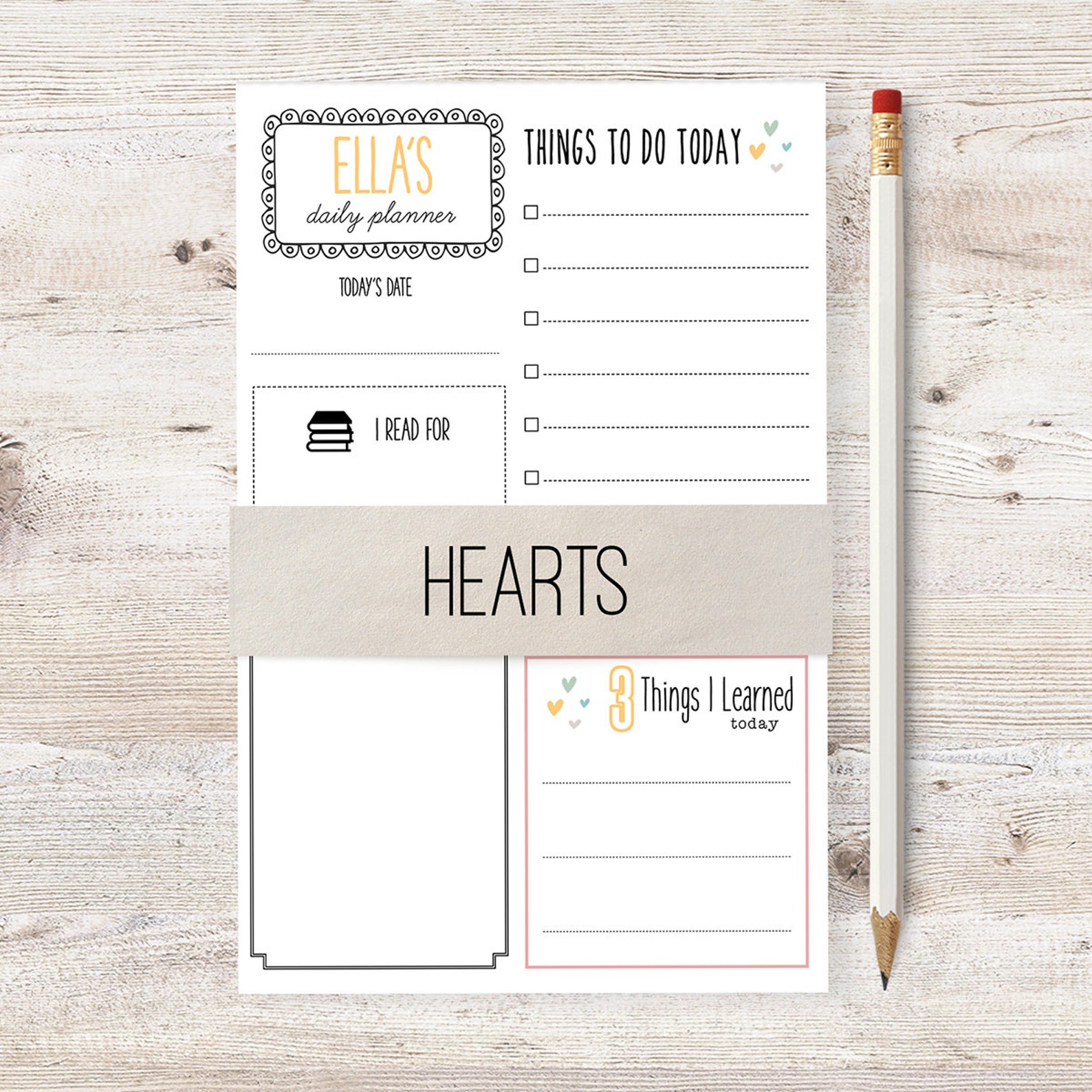 Kids Daily Planner Personalized Notepad Organization - Etsy