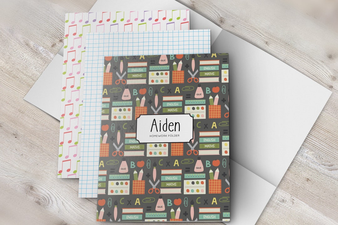 School Pocket Folder, Back to School, Personalized, School Supplies ...