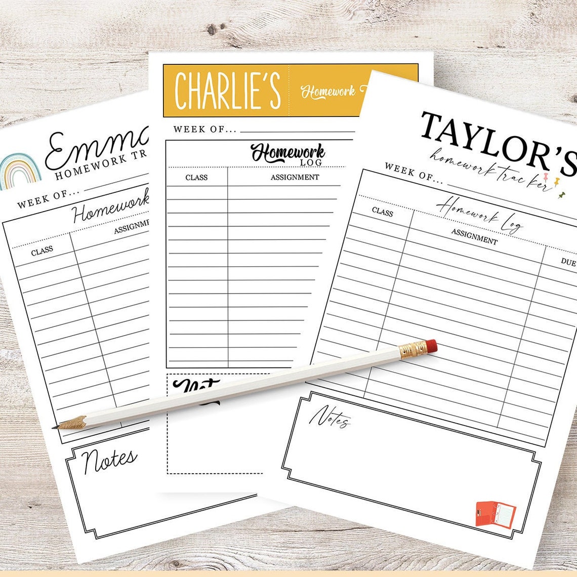 Kids Homework Planner Personalized Notepad Organization | Etsy