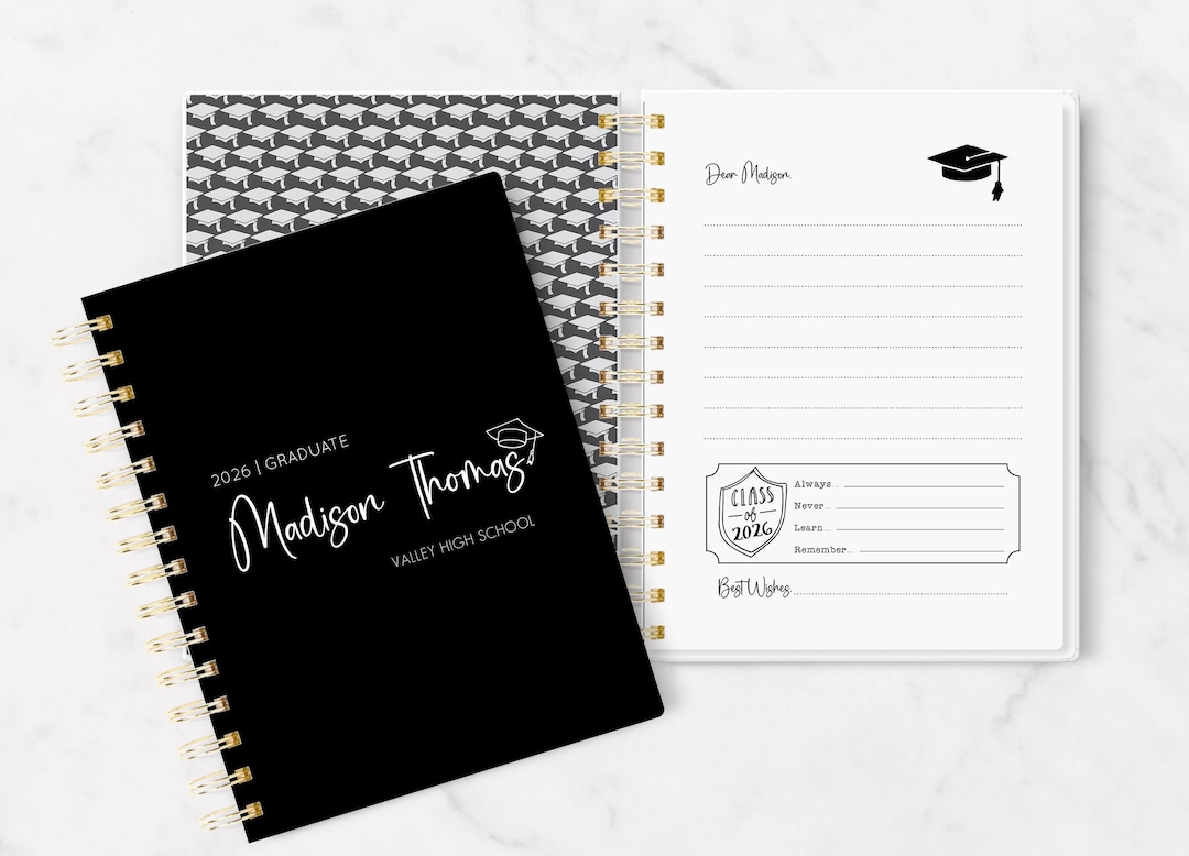 Personalized Graduation Guest Book: Spiral Notebook, Advice Book - Etsy