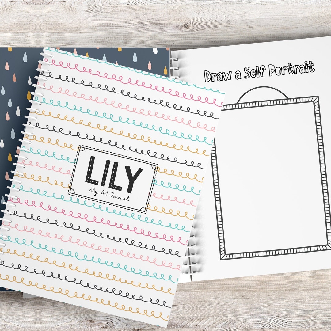 Personalized Kids Art Journal: Drawing Prompts, Soft Cover Sketchbook ...