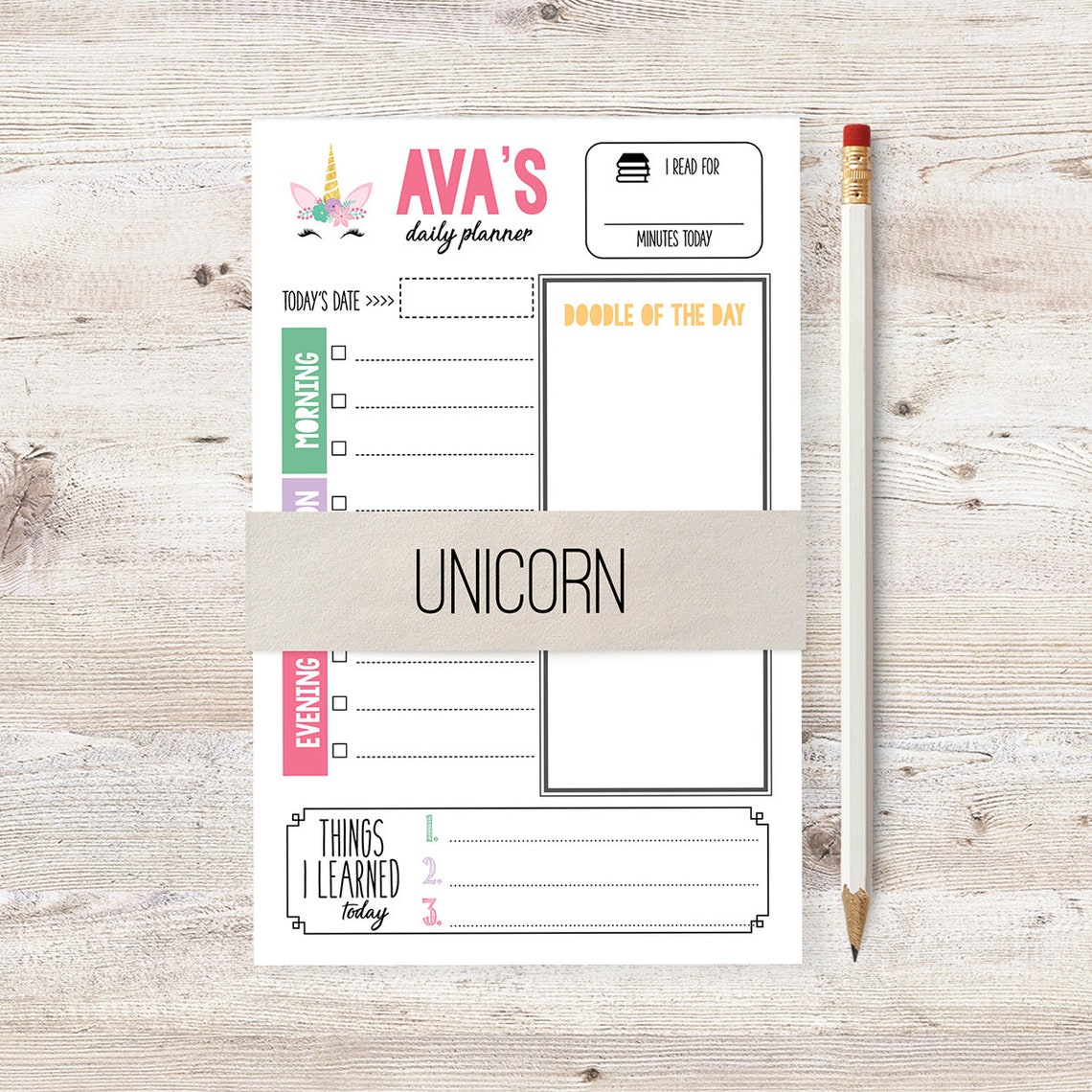 Kids Daily Planner Personalized Notepad Organization - Etsy