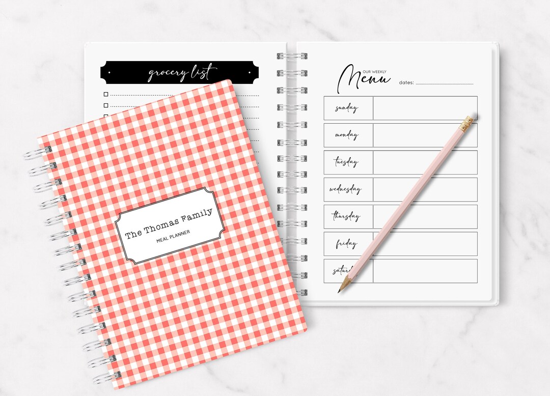 Small Meal Planner Notebook, Personalized, 75 Pages, Notebook, to Do ...