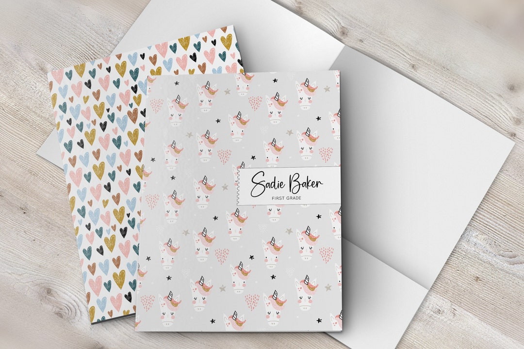 School Pocket Folder, Back to School, Personalized, School Supplies ...