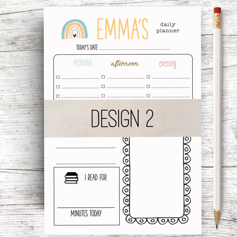 Kids Daily Planner Personalized Notepad Organization | Etsy