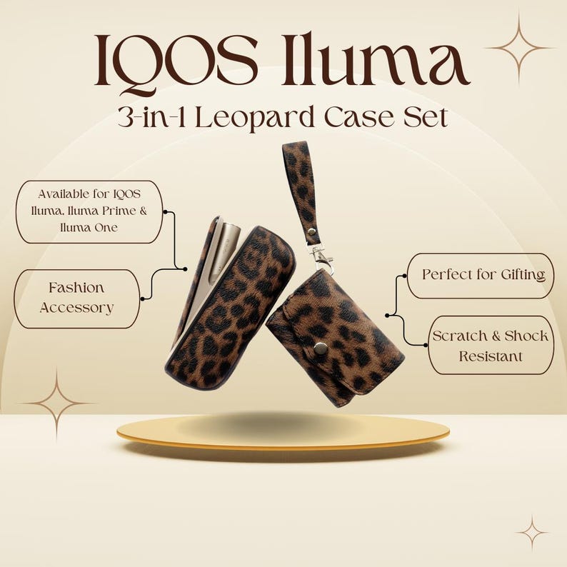 IQOS Iluma 3-in-1 Leopard Case Cover Set - Choose From IQOS Iluma ...